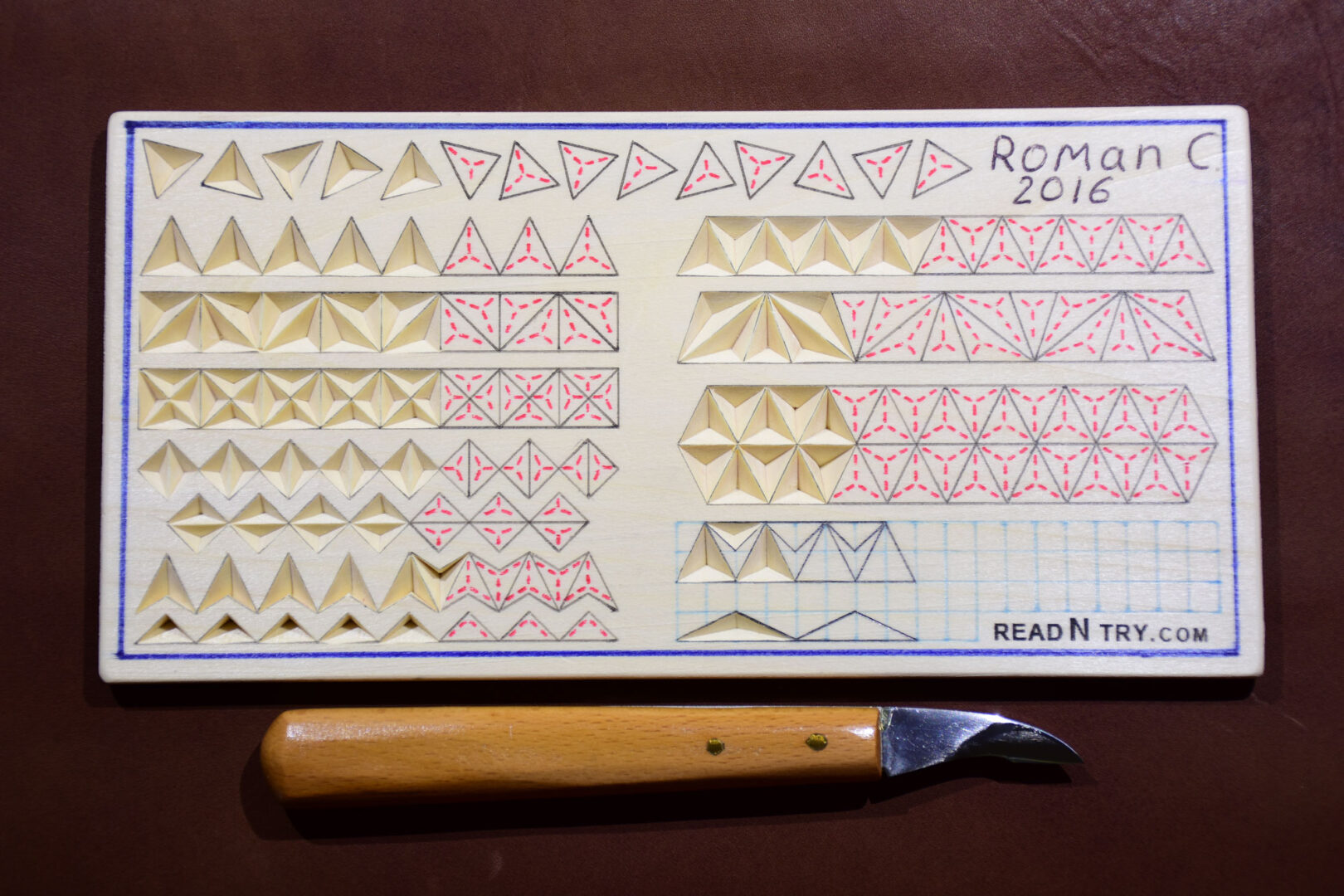 Chip Carving Practice Board - Carving Tips - READ N TRY